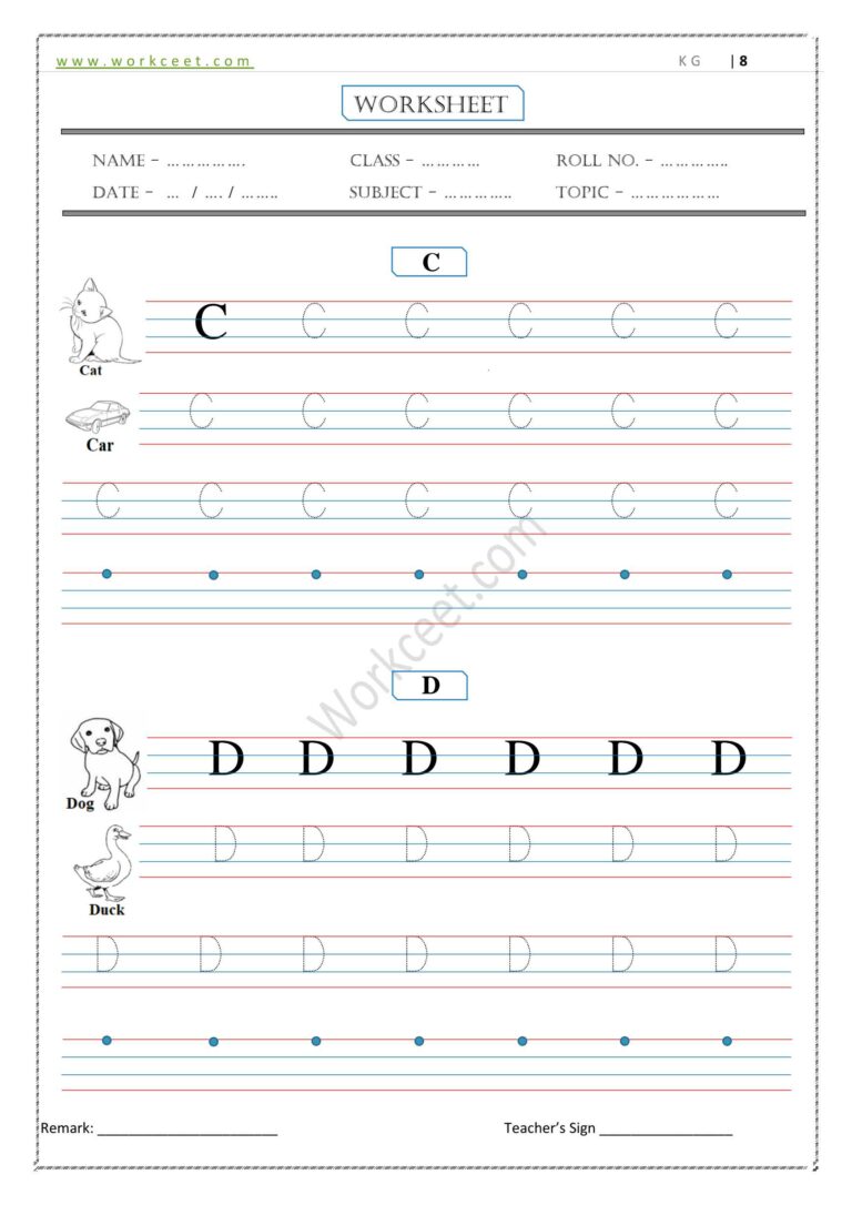 Download PDF Traceable Worksheet English- Alphabets A to Z
