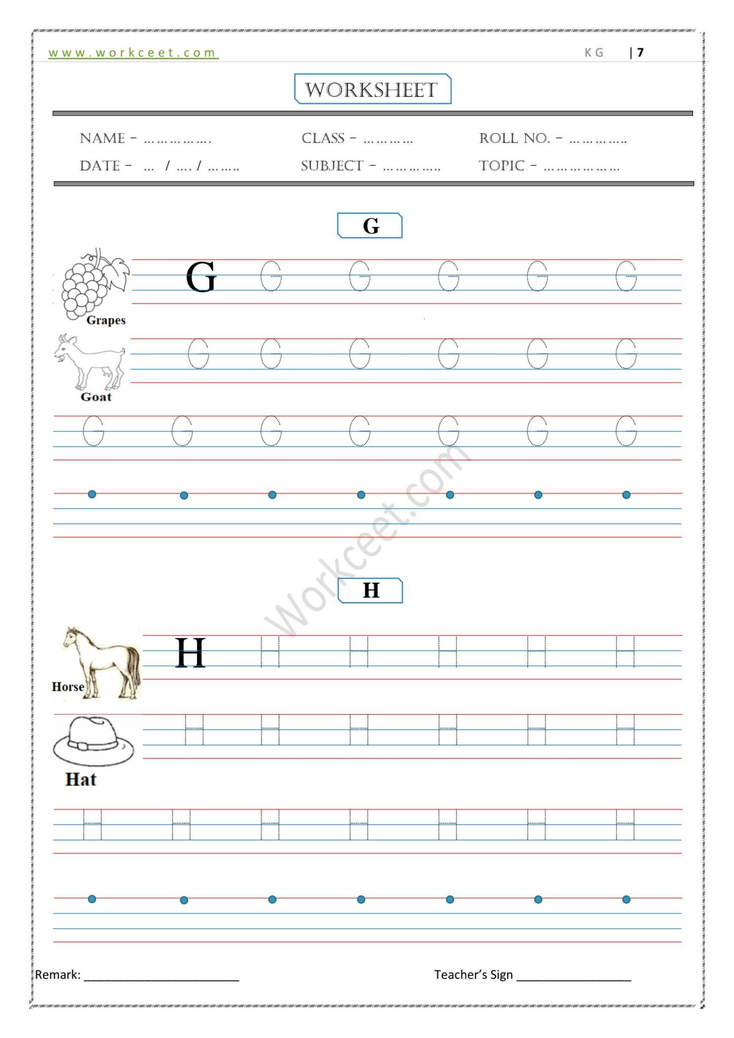 Download PDF Traceable Worksheet English- Alphabets A to Z