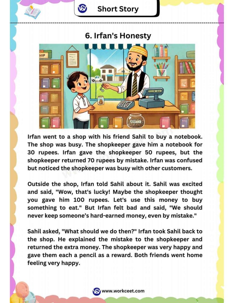 Short Stories in Englsih on Moral Values Download PDF, withPictures